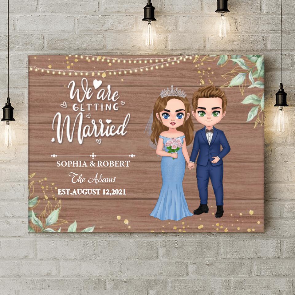 Personalized Chibi Couple Wedding Canvas - Gift Idea For Wedding/Anniv ...