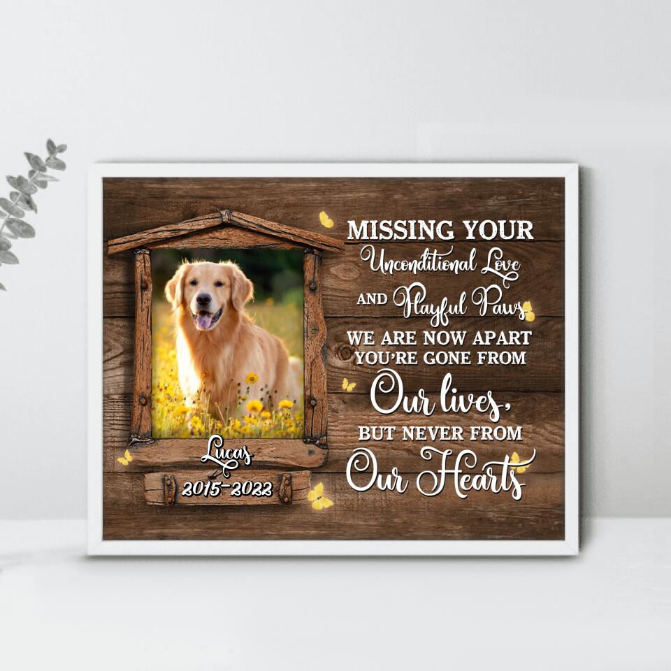 Custom Dog Photo Horizontal Poster - Memorial Gift Idea For Dog Lover ...