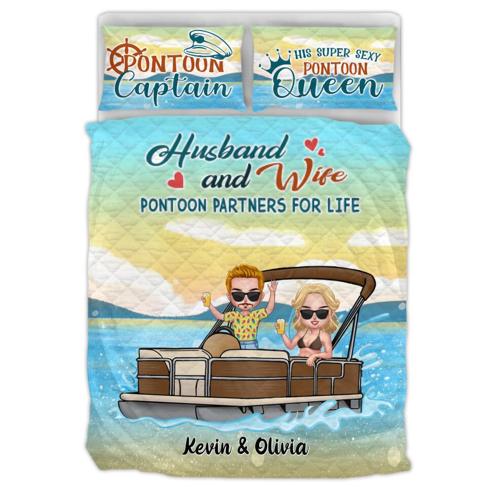 Custom Personalized Pontoon Couple Quilt Bed Sets - Gift Idea For Coup ...