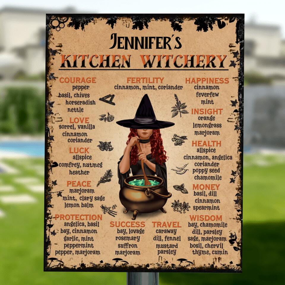 Custom Personalized Kitchen Witchery Metal Sign - Gift Idea For Hallow ...