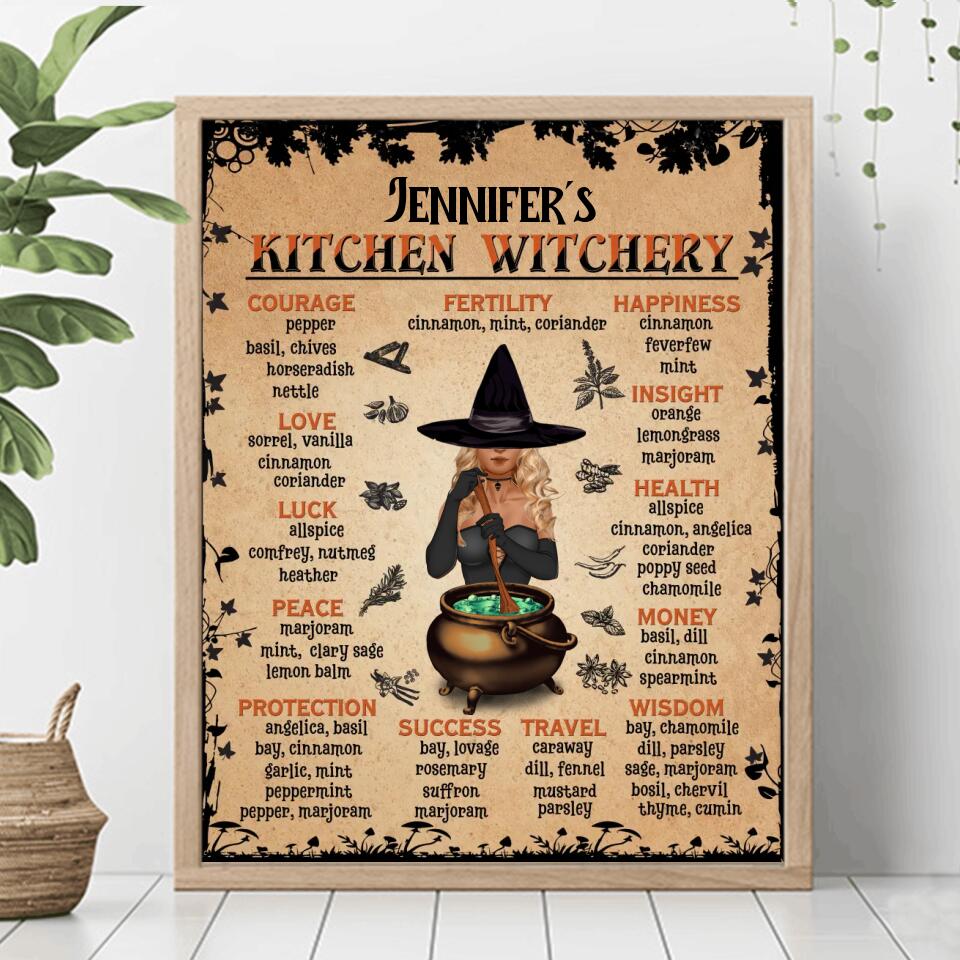 Custom Personalized Kitchen Witchery Poster - Gift Idea For Halloween ...