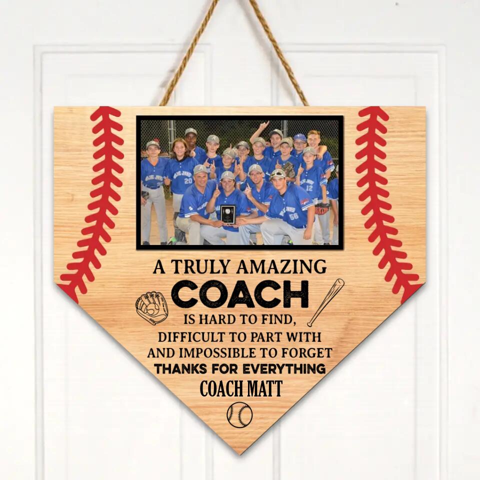 Custom Personalized Baseball Coach Wooden Sign - Team Gift For Basebal ...