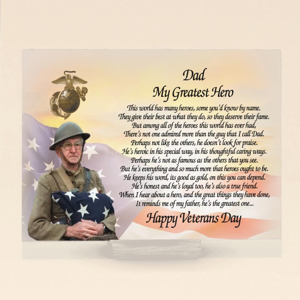 Custom Personalized Veterans Day Plaque - Gift Idea For Dad/Grandpa/Ve ...