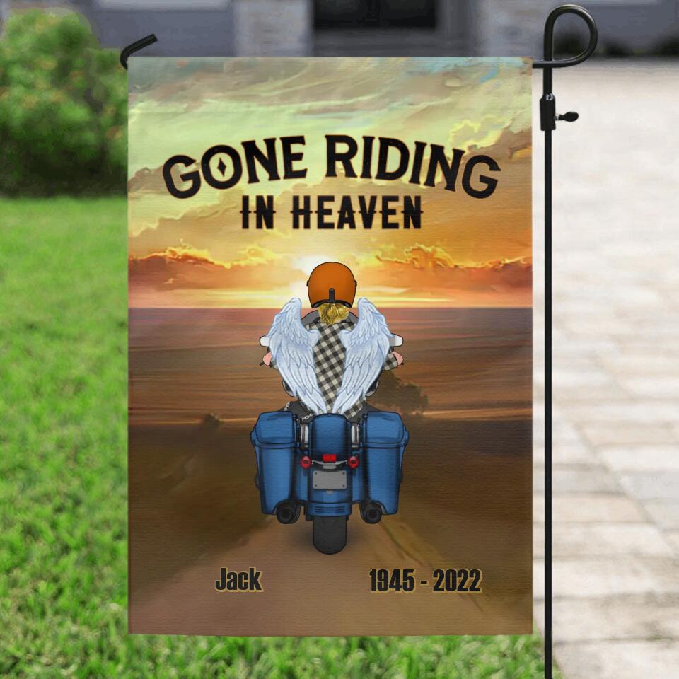 Custom Personalized Memorial Biker Flag Sign - Gift Idea For Father's ...