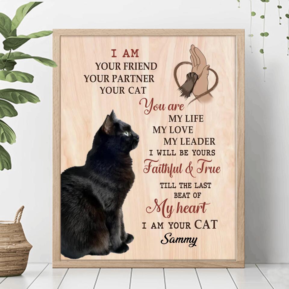 Custom Personalized Cat Photo Poster - Gift Idea For Cat Lover - I Am ...