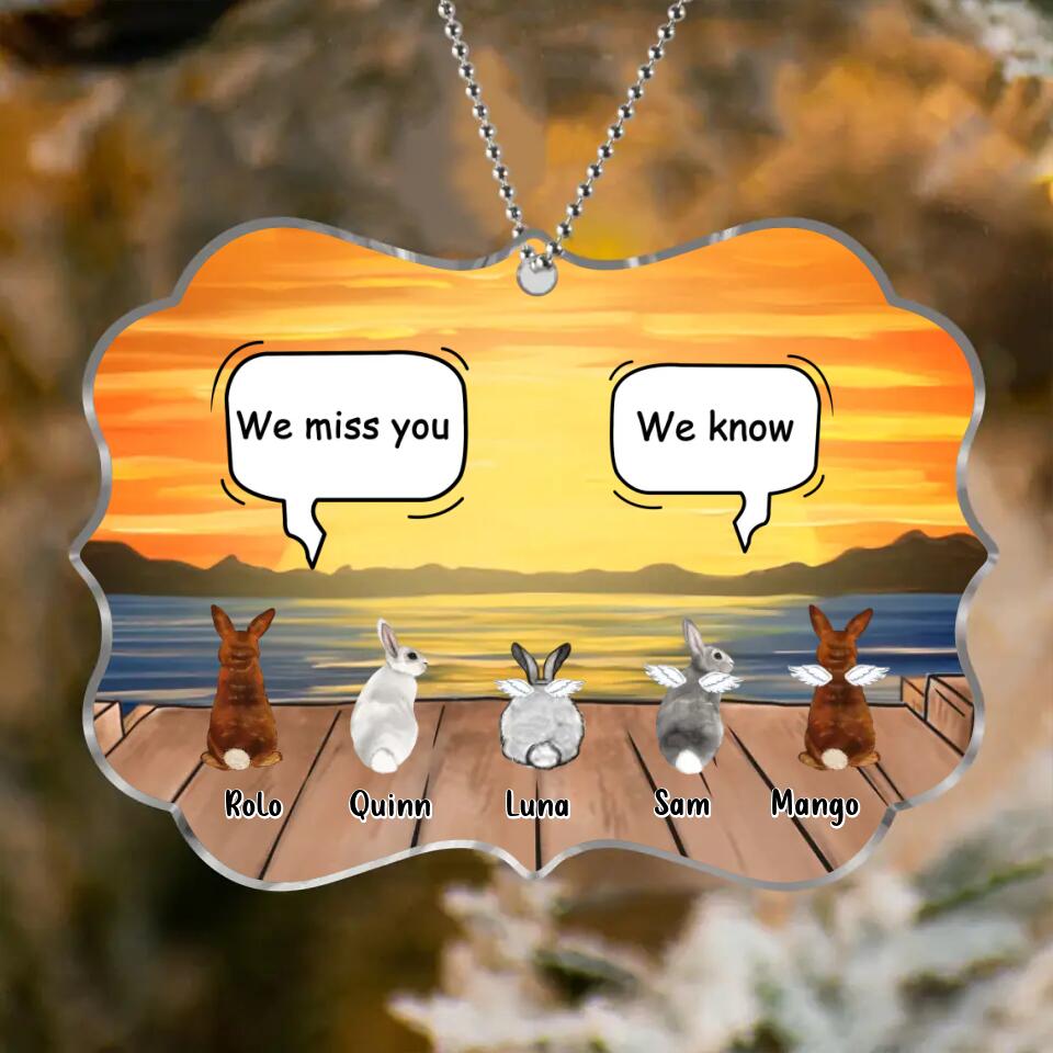 Custom Personalized Memorial Rabbits Acrylic Ornament - Upto 5 Rabbits ...