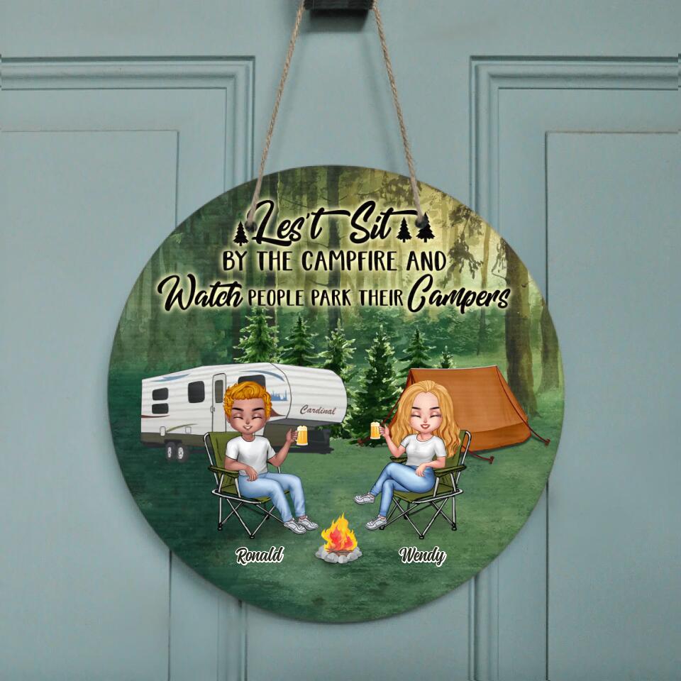 Custom Personalized Camping Circle Wooden Sign - Gift Idea For Camping ...