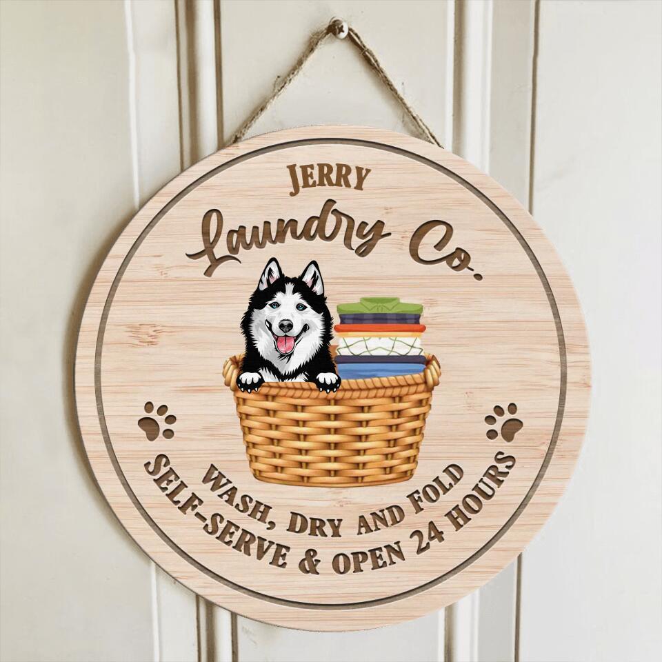 Custom Pet Circle Door Sign - Gift for Dog Lovers Cat Lovers - Laundry ...