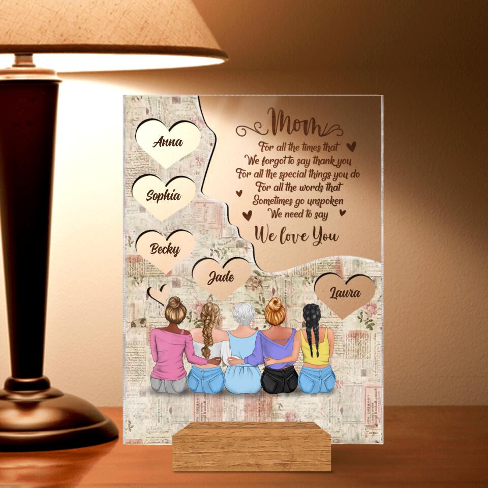 Custom Personalized Mother And Daughter Acrylic Plaque - Upto 4 Daught ...