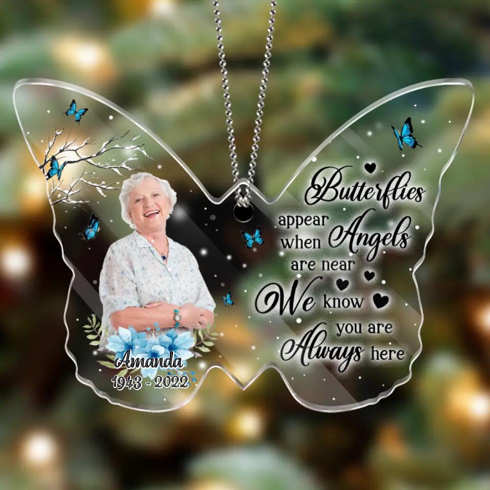Custom Personalized Butterfly Acrylic Ornament - Memorial Gift Idea ...