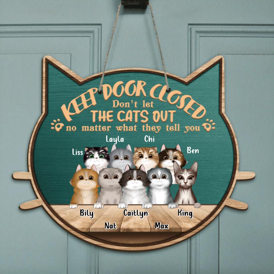 Custom Personalized Cat Door Sign - Upto 9 Cats - Best Gift For Cat Lo ...