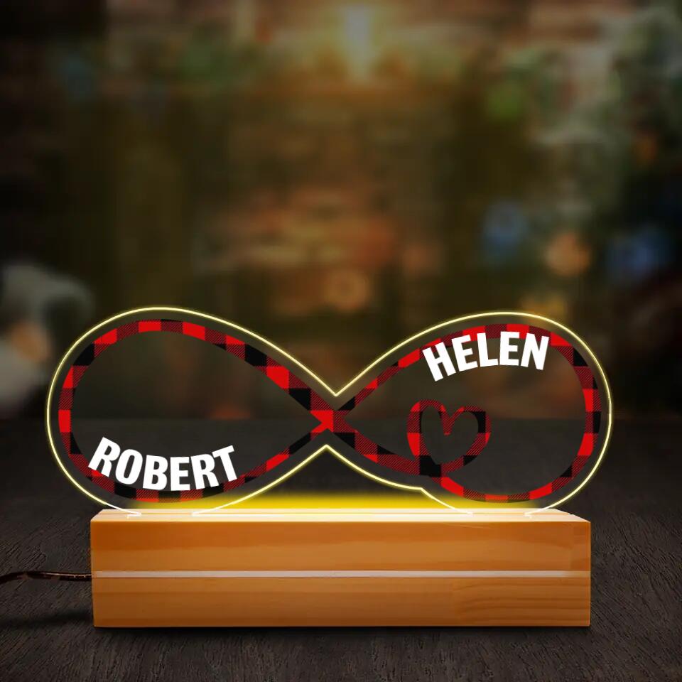 Custom Personalized Couple Infinity Symbol Acrylic Night Light - Gift ...