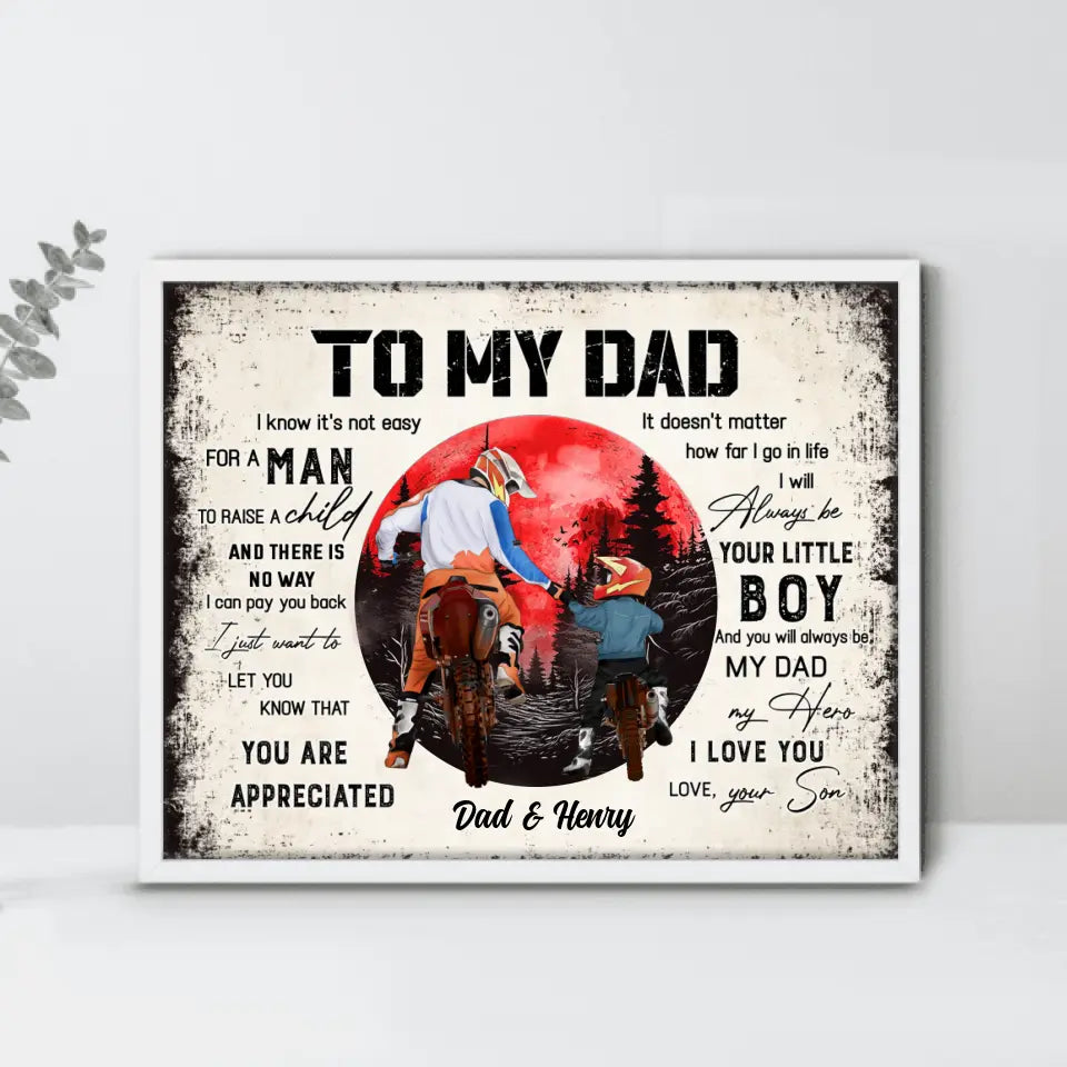 Custom Personalized Dad Poster - Father's Day Gift Idea for Dad from S ...