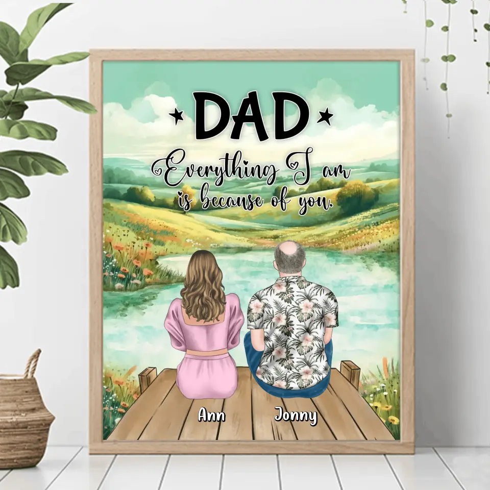 Custom Personalized Dad Poster - Upto 4 Daughters - Father's Day Gift ...