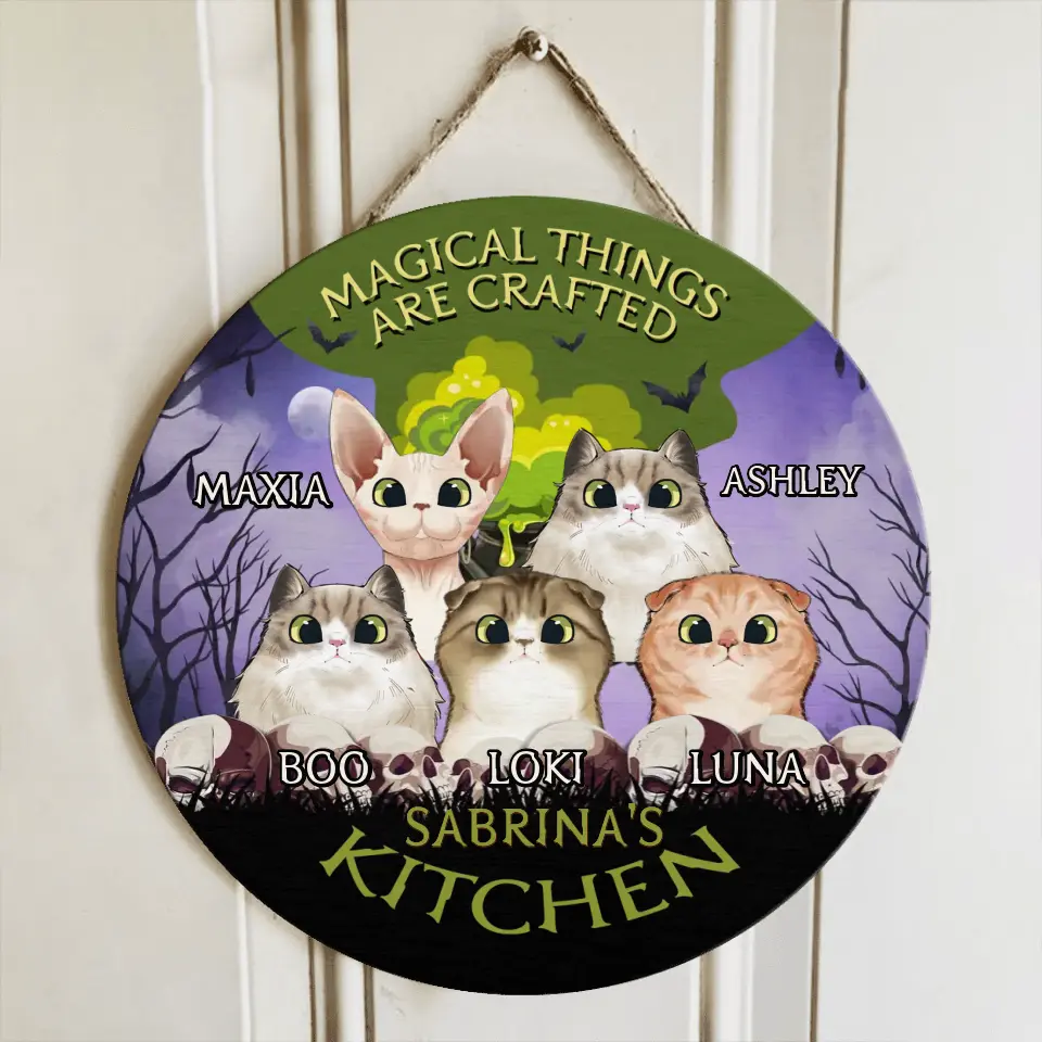 Personalized Cats Circle Door Sign - Gift Idea For Cats Lovers - Upto ...