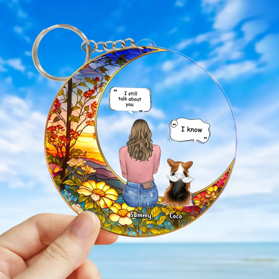 Custom Personalized Memorial Pet Suncatcher Acrylic Keychain - Upto 3 ...