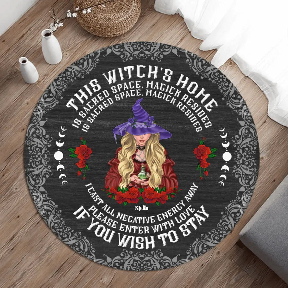 Personalized Witch Round Rug - Gift Idea For Halloween/ Witch/ Wicca ...