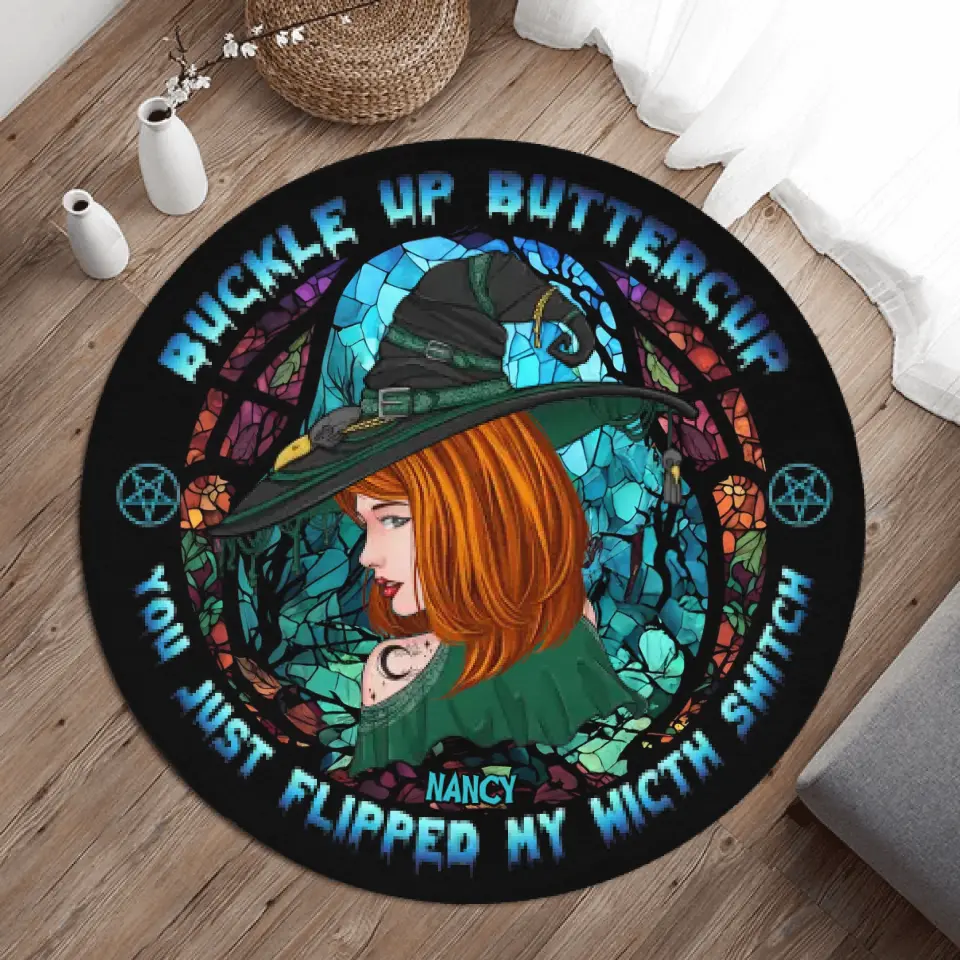 Personalized Witch Round Rug - Gift Idea For Witch/Halloween - Buckle ...