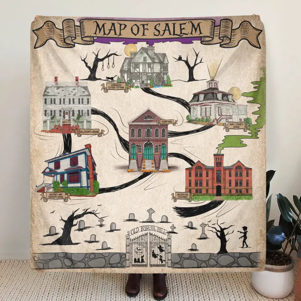 Custom Personalized Map Of Salem Single Layer Fleece/Quilt Blanket - H ...