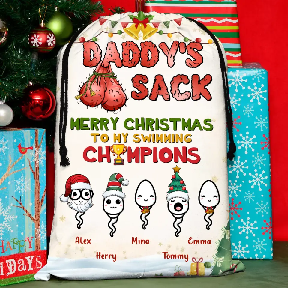 Custom Personalized Sperm Santa Sack - Gift Idea For Christmas/Family ...