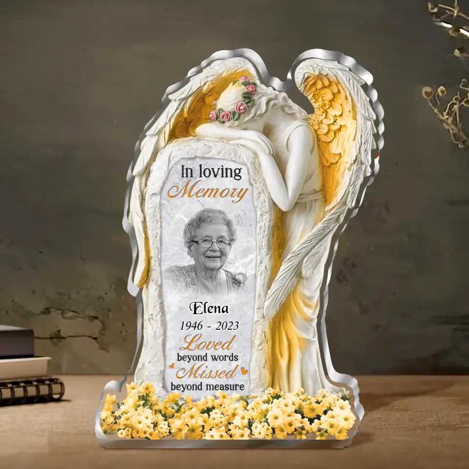 Custom Personalized In Loving Memory Angel Crying Acrylic Plaque - Upl ...