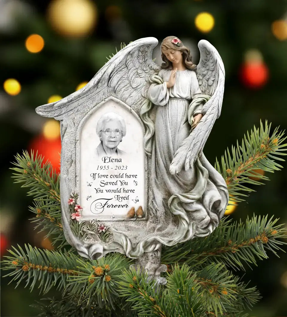 Personalized Angel Memorial Tree Topper - Upload Photo - Memorial Gift ...