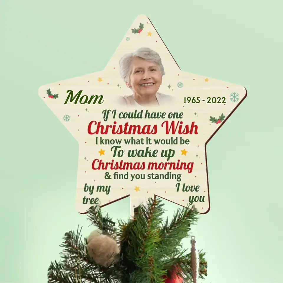 Custom Personalized Family Loss Tree Topper - Upload Photo - Memorial ...