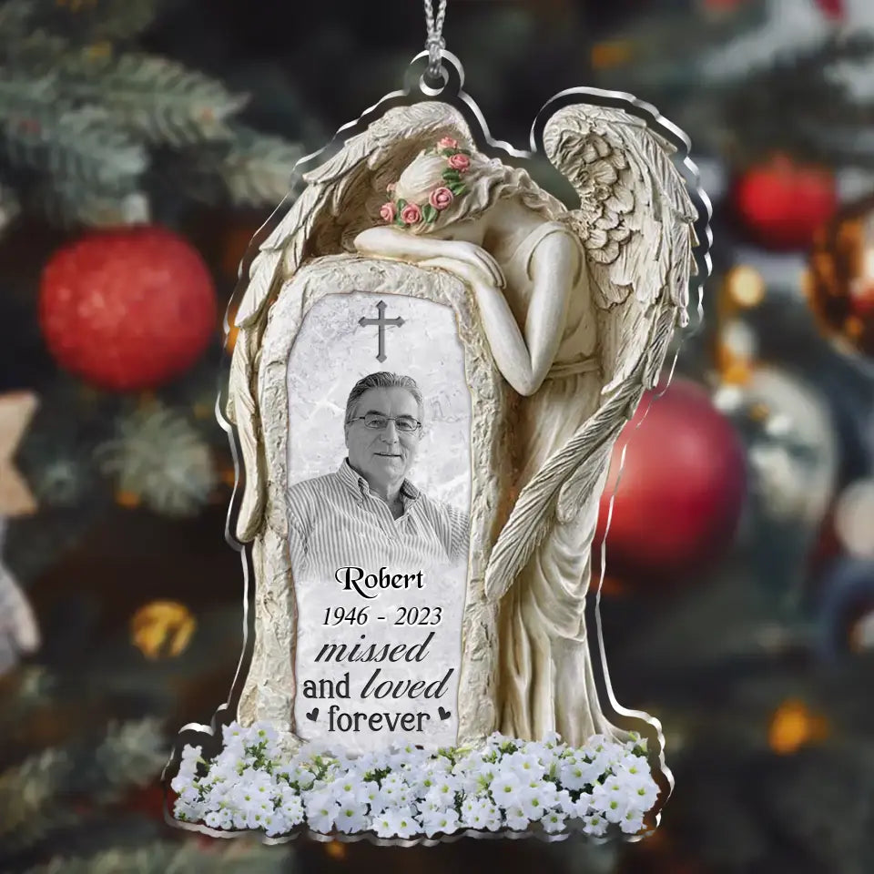 Custom Personalized Angel In Loving Memory Acrylic Ornament - Upload P ...