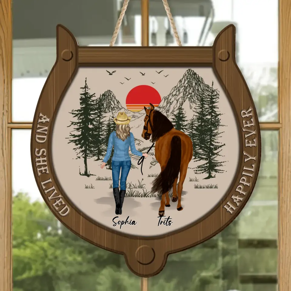 Custom Personalized Horse Girl Wooden Sign - Up to 6 Horses - Gift Ide ...
