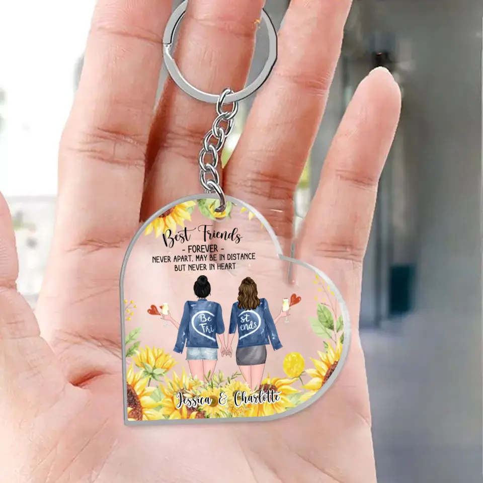Personalized Besties Acrylic Keychain - Up to 4 Besties - Gift Idea Fo ...