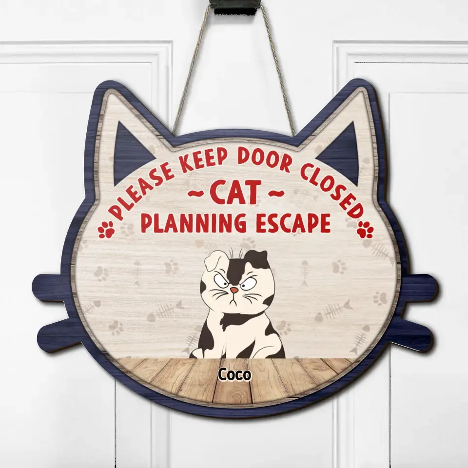 Custom Personalized Funny Cat Wooden Sign - Up to 6 Cats - Gift Idea F ...