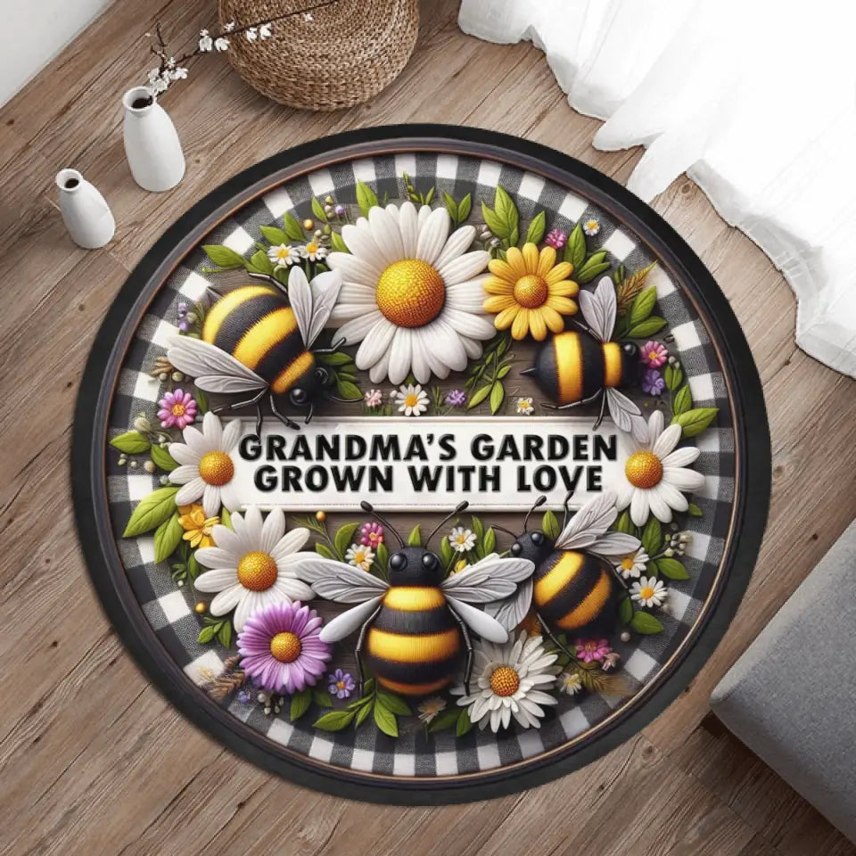 Custom Personalized Grandma Round Rug - Mother's Day Gift Idea for Gra ...
