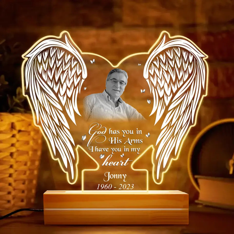 Personalized Memorial Photo Acrylic Night Light - Memorial Gift Idea ...