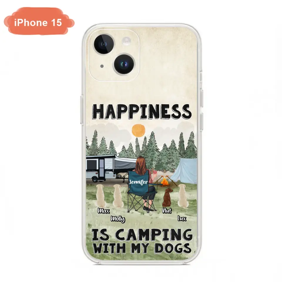 Personalized Camping Phone Case - Gift Idea For Girl & Dogs - Upto 4 D ...