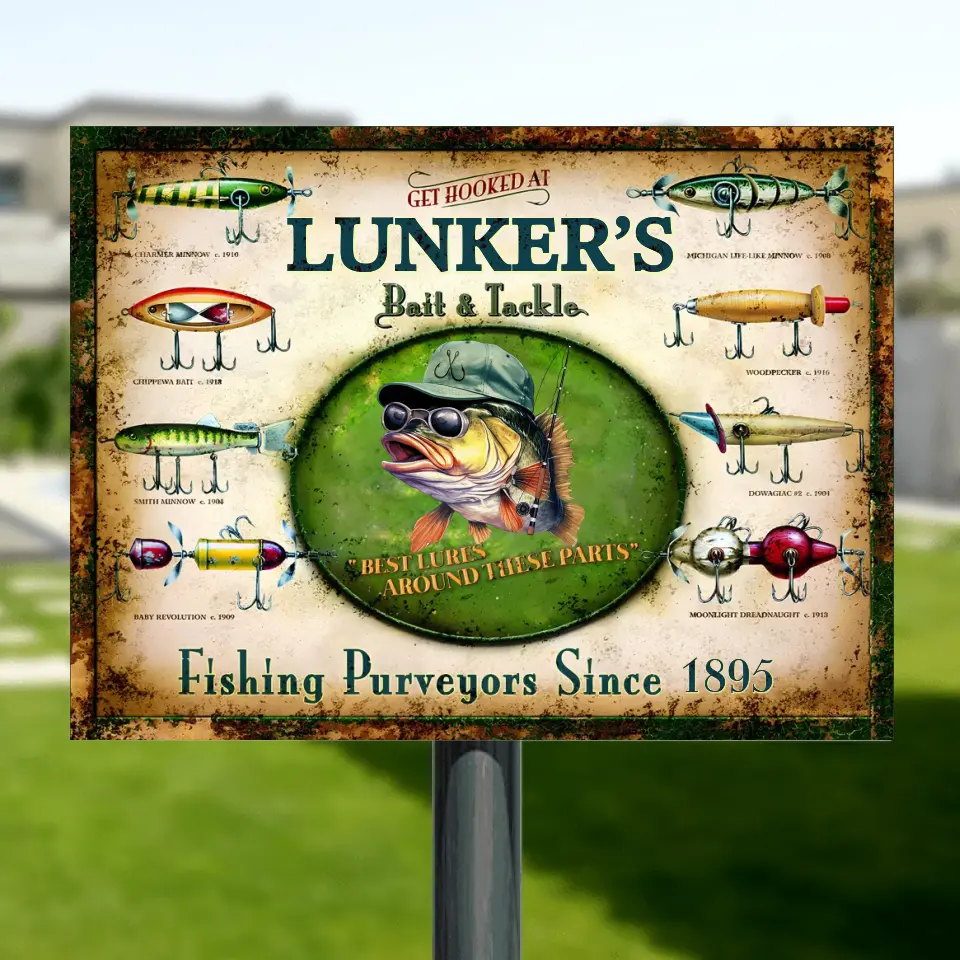 Personalized Bait & Tacker Shop Metal Sign - Gift Idea For Fishing Lov ...