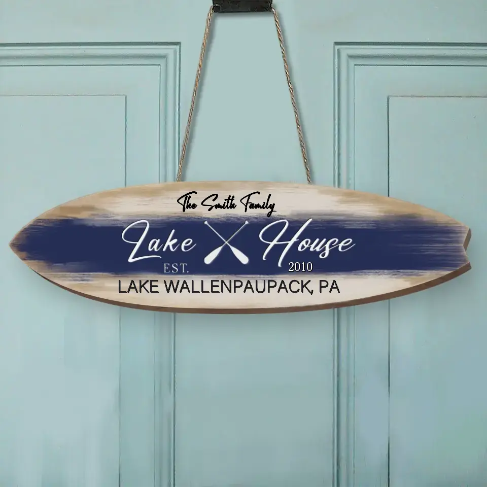 Custom Personalized Lake House Wooden Sign - Gift Idea for Family ...