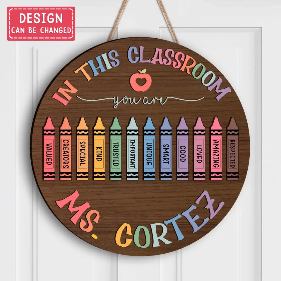 Custom Personalized Teacher Crayons Wooden Sign - Teacher Gifts Idea ...