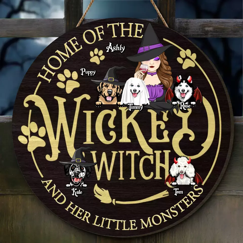 Personalized Wicked Witch Circle Wooden Sign - Gift Idea For Witch/Pet ...