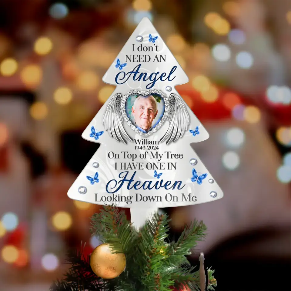 Personalized Memorial Tree Topper - Christmas Gift Idea For Family Mem ...