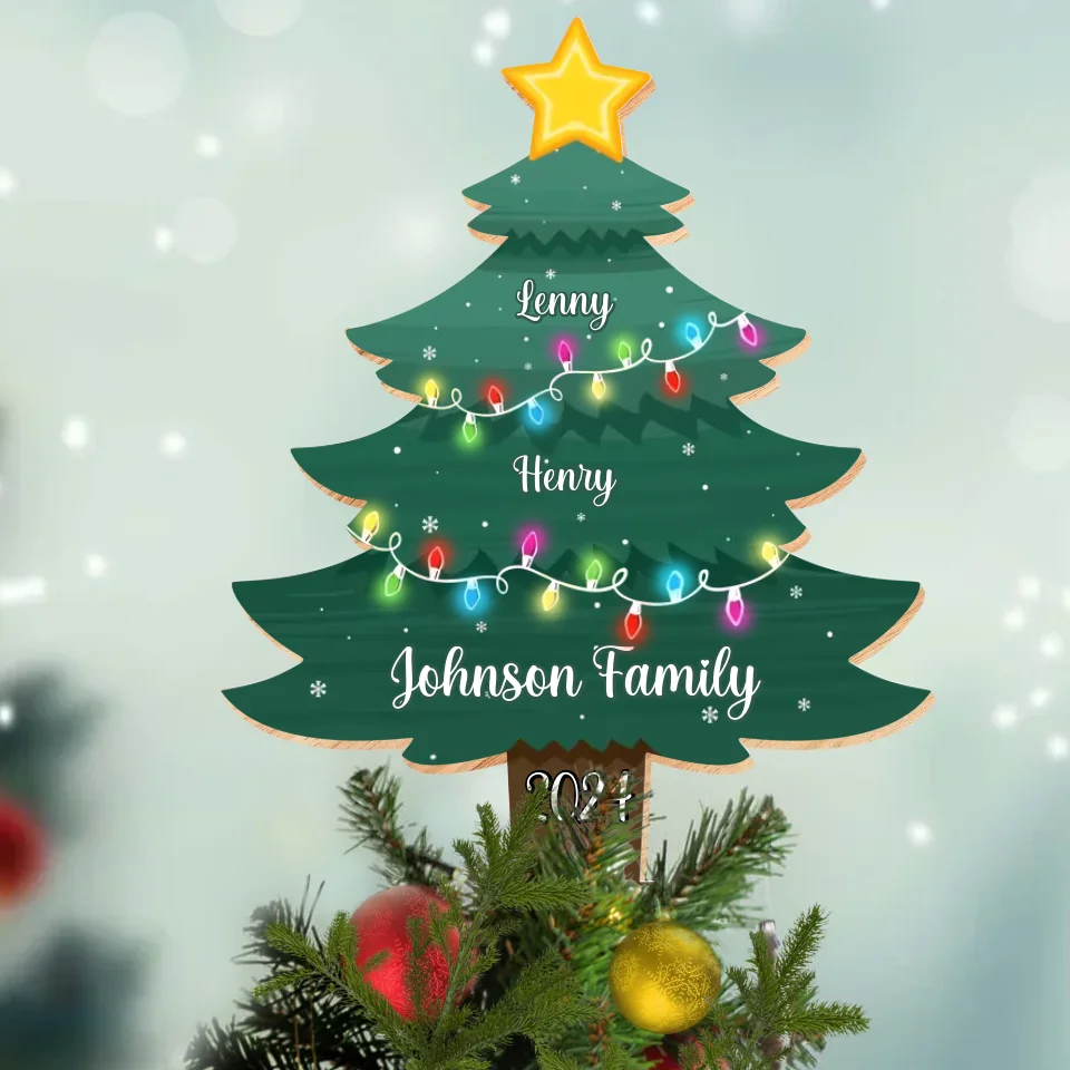 Custom Personalized Family Tree Topper - Christmas Gift Idea For Famil ...