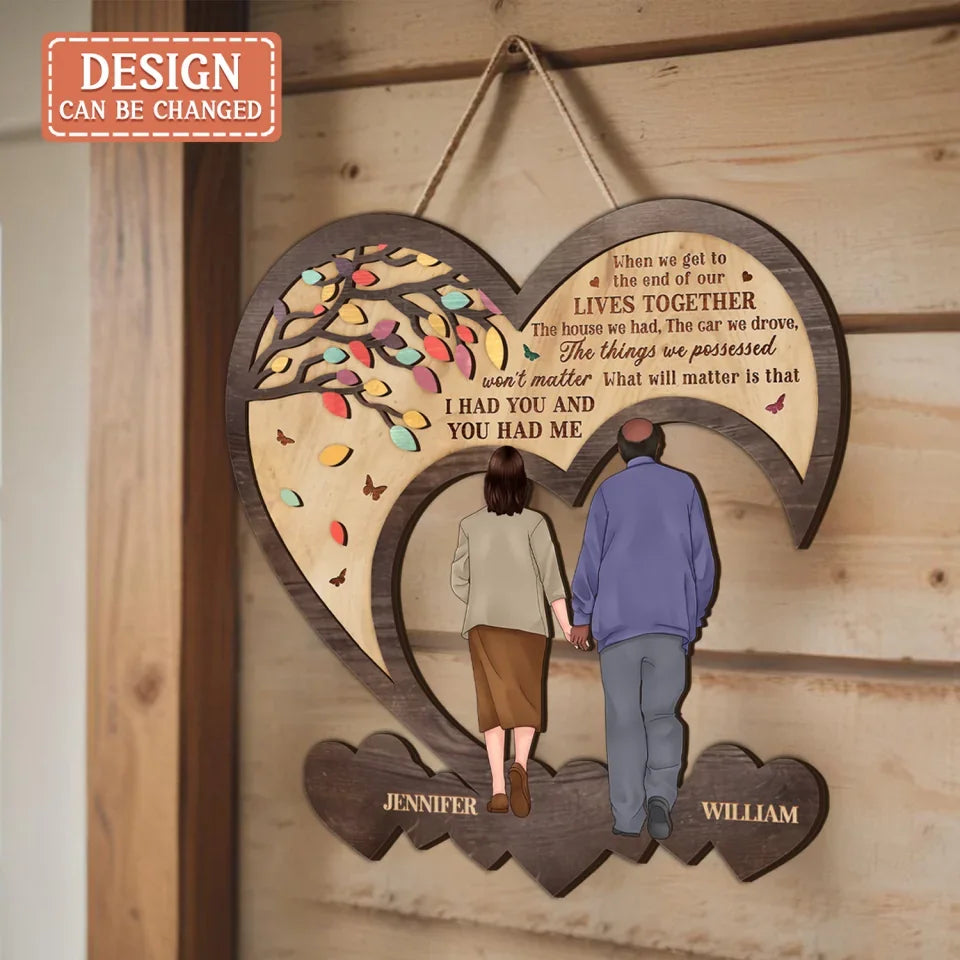 Personalized Couple 2 Layered Wooden Sign - Gift Idea For Couple - Whe ...
