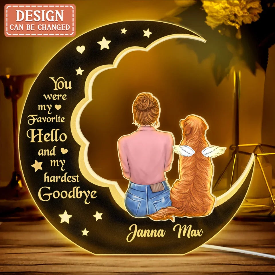 Custom Personalized Memorial Pet Moon Light Box - Memorial Gift Idea F ...