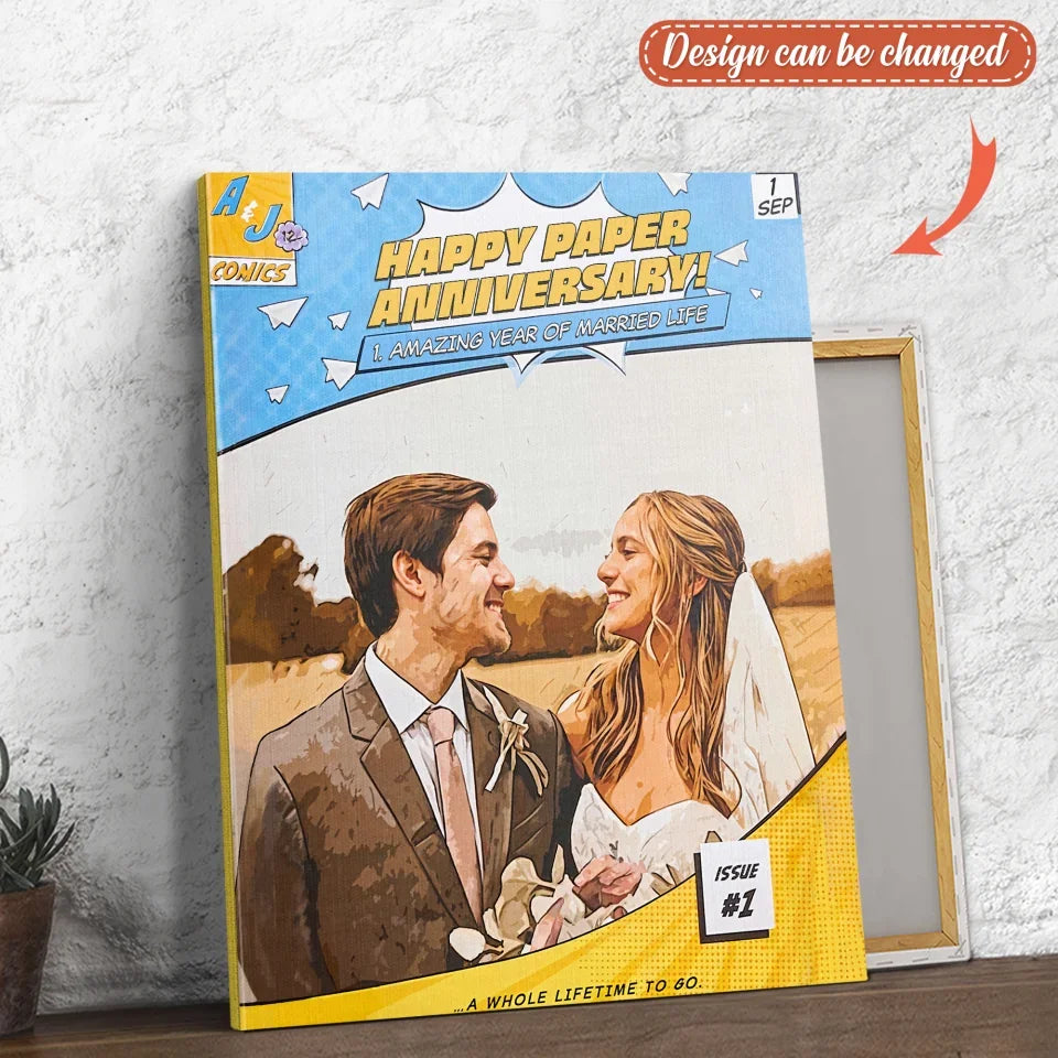 Personalized Comic Book Style Couple Canvas - Gift Idea For Couple/Hus ...