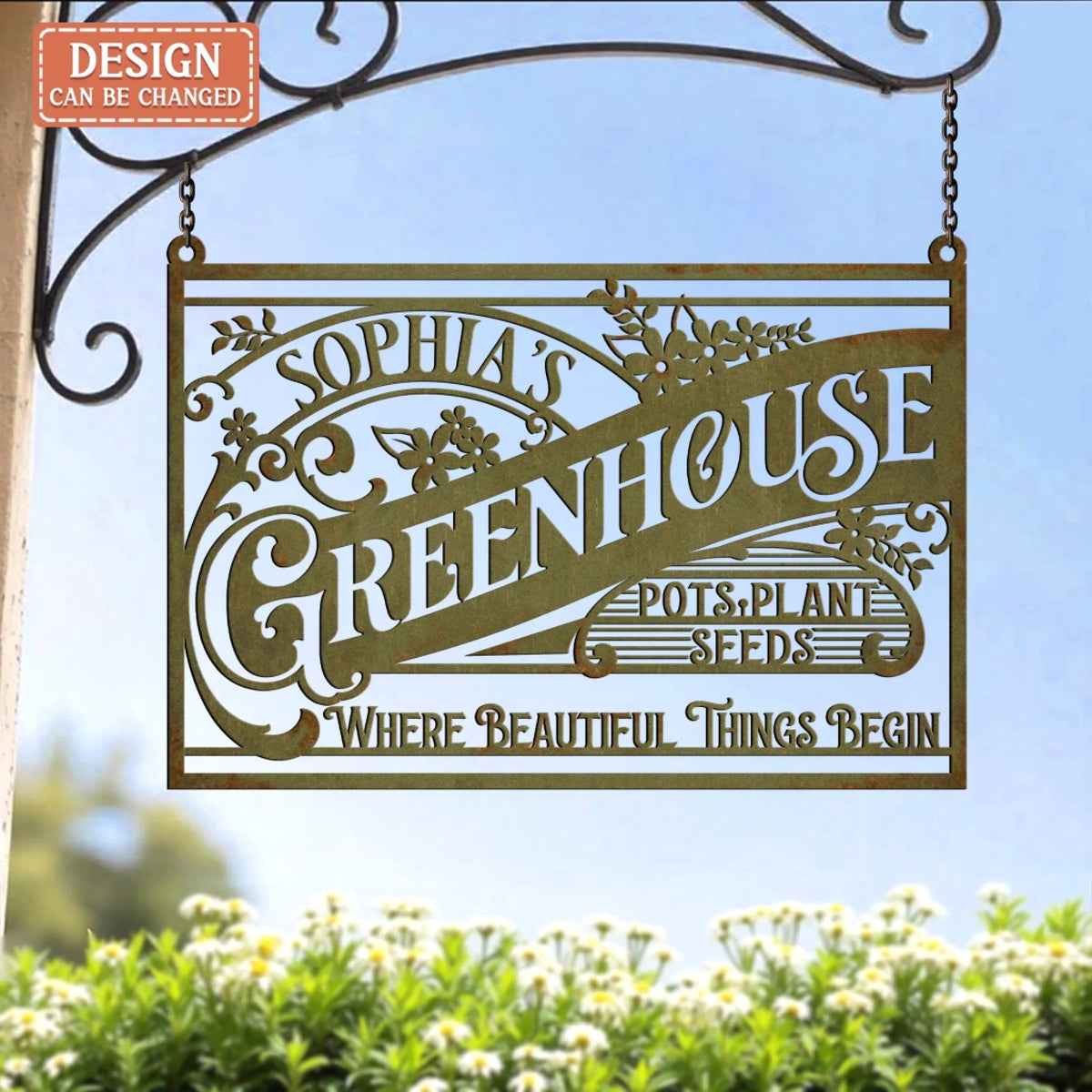 Custom Personalized Welcome Greenhouse Metal Sign - Gift Idea For Gard ...