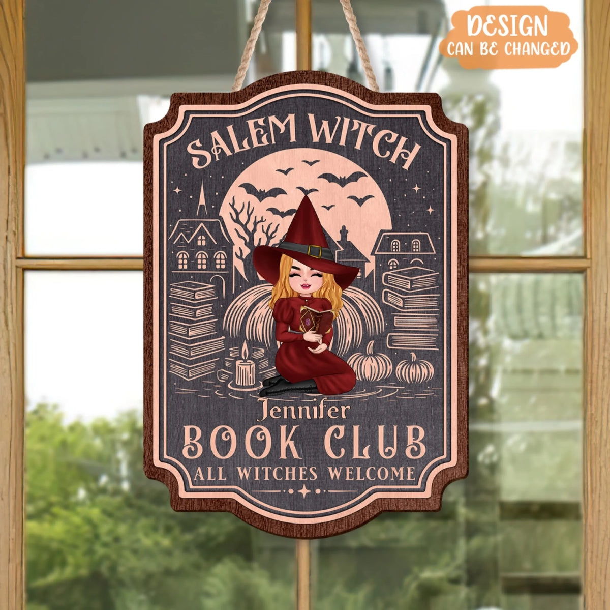 Personalized Salem Witch Book Club Wooden Sign - Gift Idea For Book Lo ...
