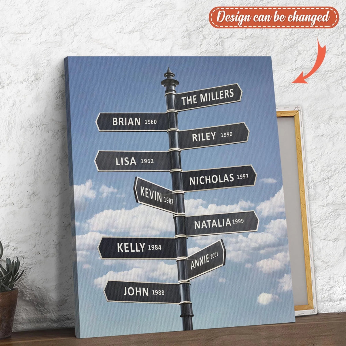 Personalized Family Street Sign With Name Canvas - Up to 9 Members - F ...