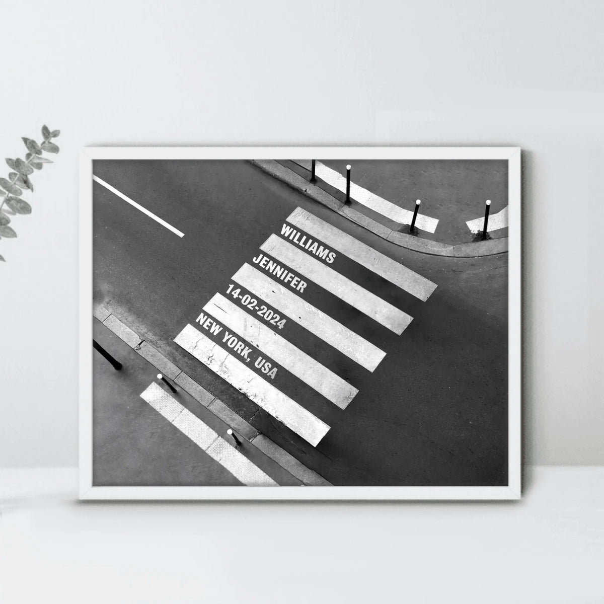 Personalized Crosswalk Street Poster – Custom Names, Date & Location ...